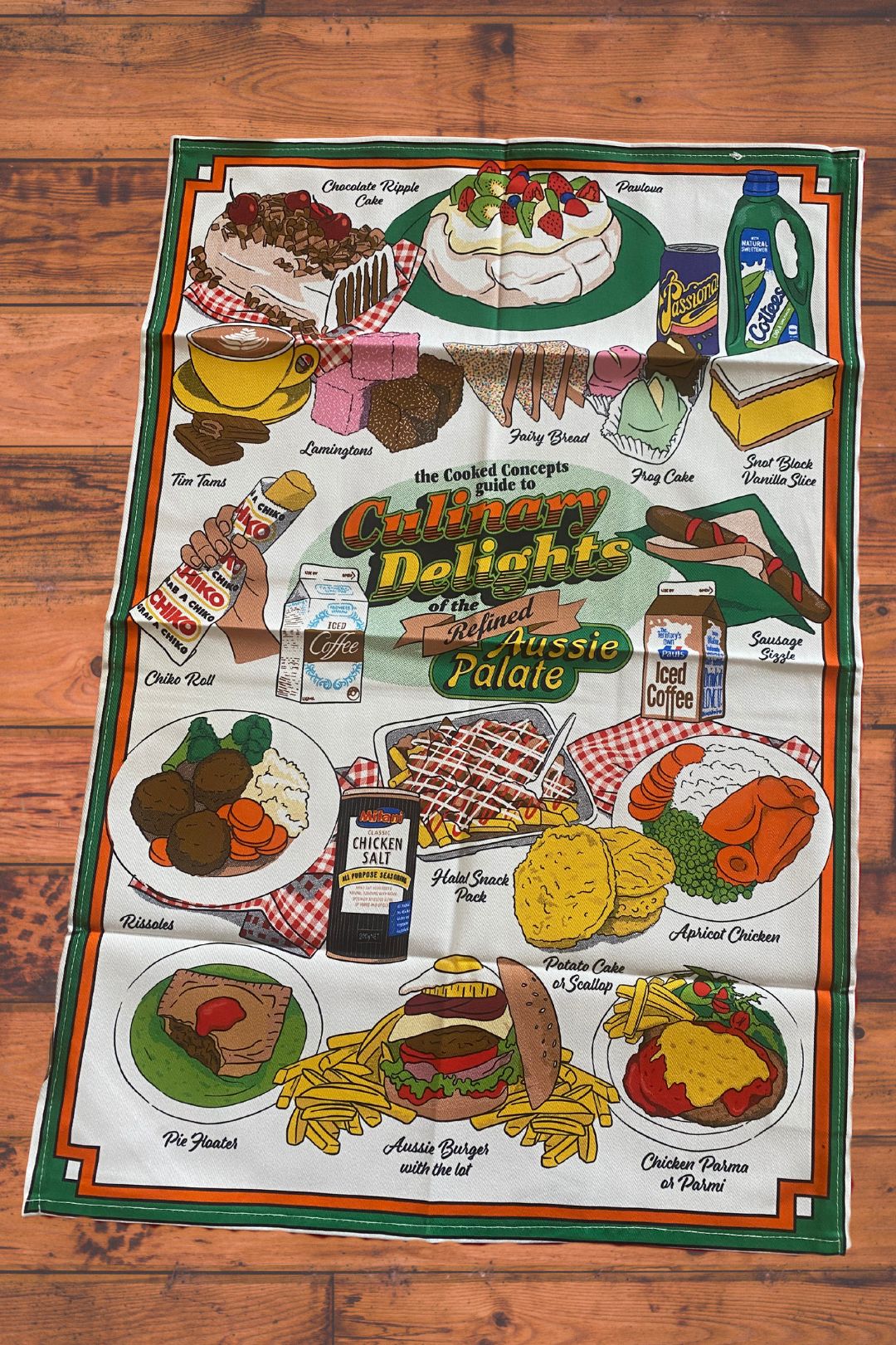 Culinary Delights of the Refined Aussie Palate Tea Towel – Cooked Concepts